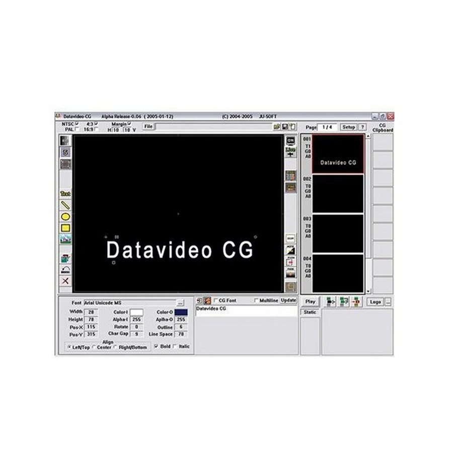 DataVideo CG-100-HD | HD-SDI Character Generator Software for live text