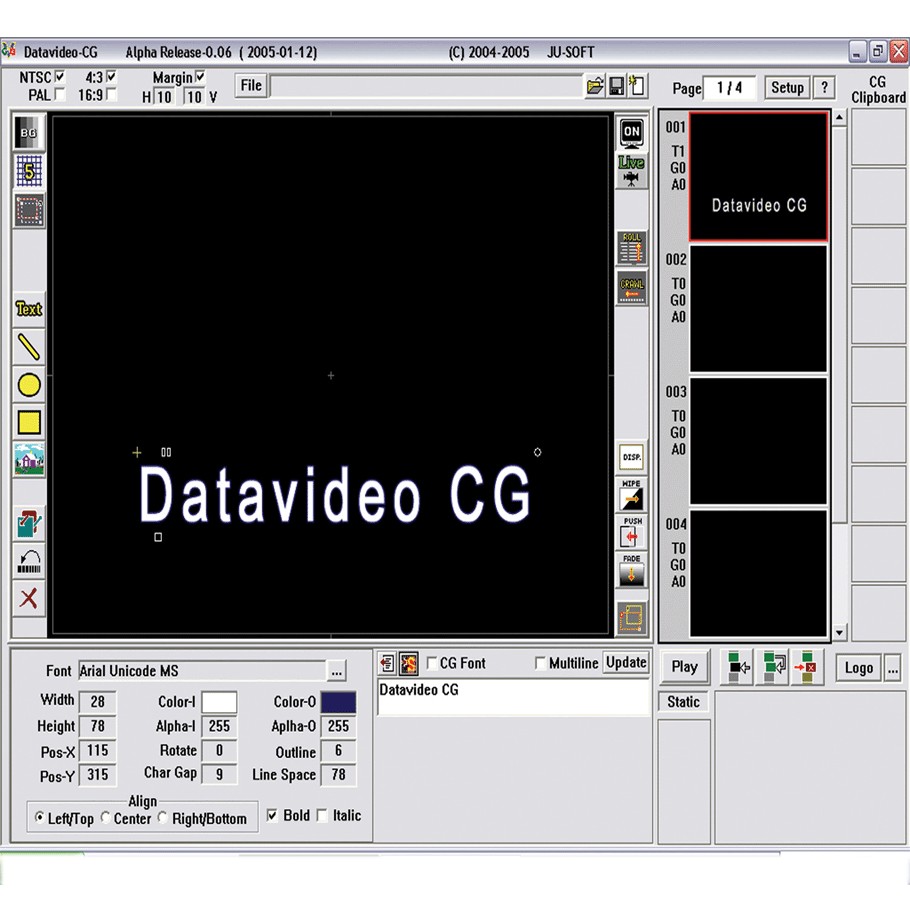 DataVideo CG-100 | SDI Character Generator Software for live text on SE ...